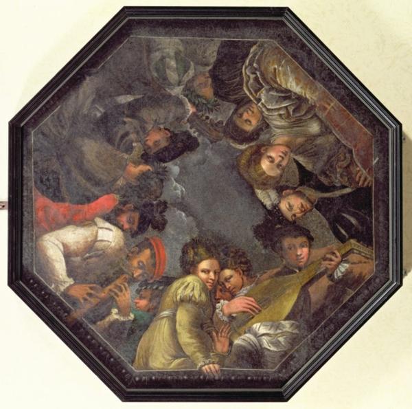 The Boiardo family with musical instruments (oil on canvas ...